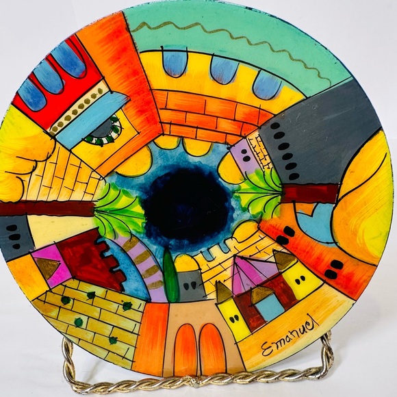 Art | Vintage Wooden Plate Made By The Artist Emanuel In Israel Yair ...